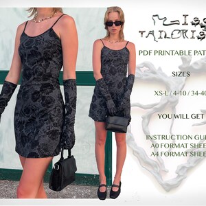 Strap Mini Dress PDF Sewing Pattern / US Size 4-10 / With Instructions ...