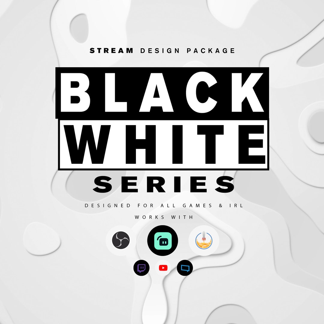 Animated Stream Overlay B&W Pack - WEBM Format - Etsy