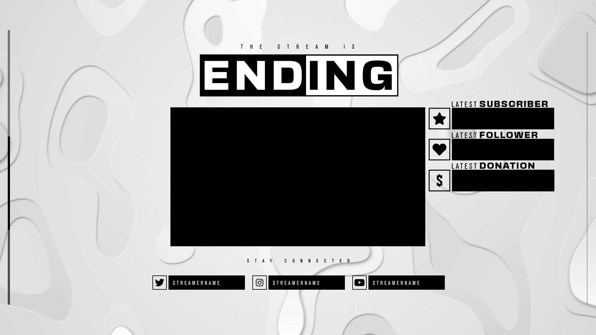 Animated Stream Overlay B&W Pack - WEBM Format - Etsy