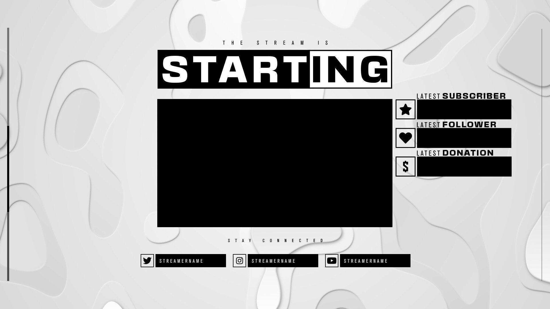Animated Stream Overlay B&W Pack - WEBM Format - Etsy