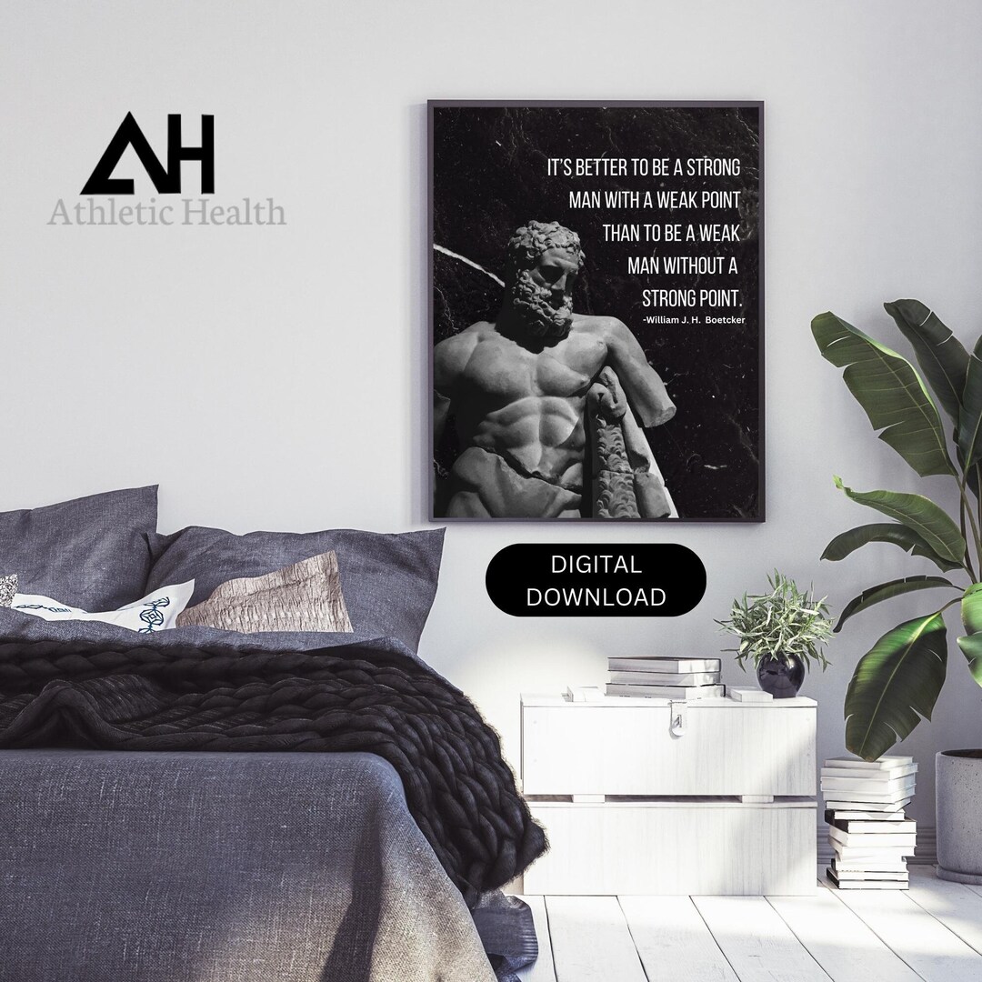 Greek Motivation, Better to Be a Strong Man With a Weak Point, Wall Art ...