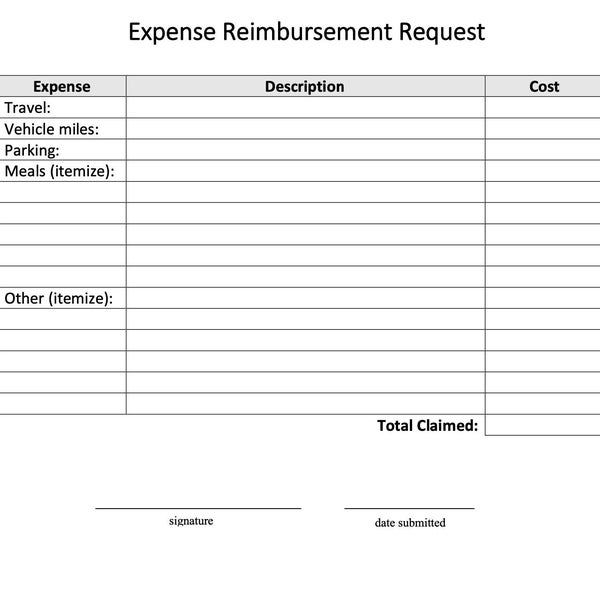 Reimbursement Request Form - Etsy
