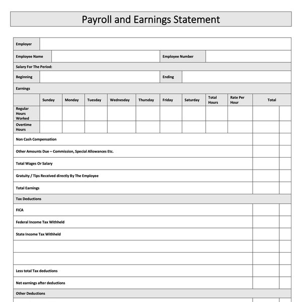 Employee Statement Form - Etsy