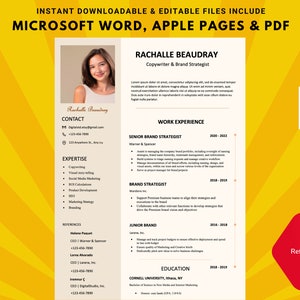 CV Template Resume Editable, Professional Resume Example, Minimalist ...
