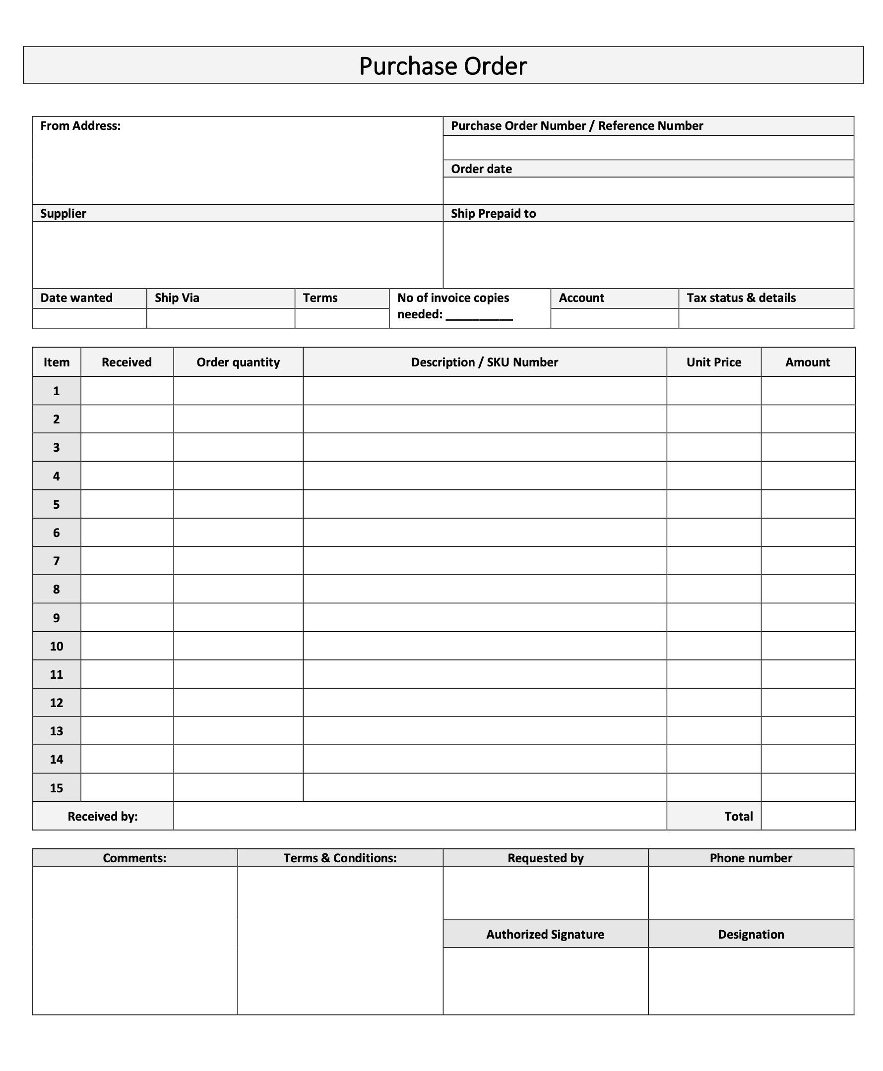 Large Order Form Invoice Service Product Invoice Template Proof of Work ...
