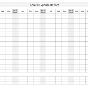 Annual Expense Report Form Business Company Personal Expense Form ...