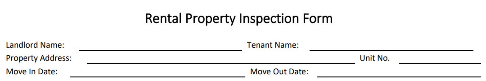 Rental Inspection Report Form Landlord Letting Agent Agency Company ...