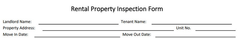 Rental Inspection Report Form Landlord Letting Agent Agency Company ...