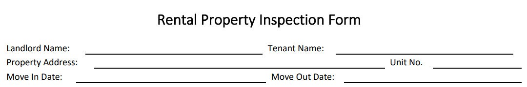 Rental Inspection Report Form Landlord Letting Agent Agency Company ...