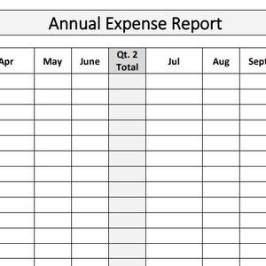Annual Expense Report Form Business Company Personal Expense Form Business Office Finances ...