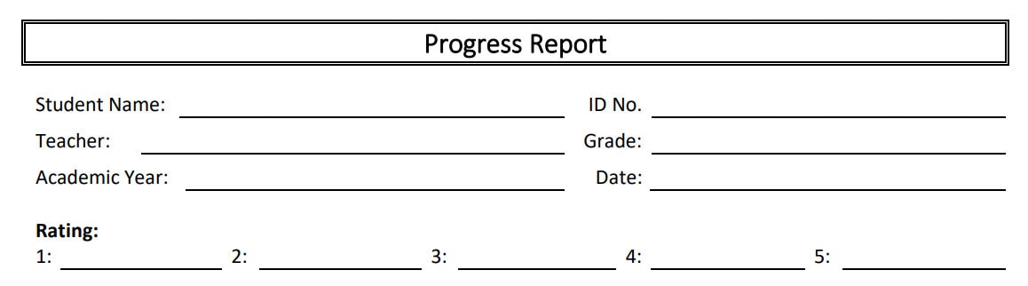 Progress Report Template Personal & Group Project Task Progress Form ...