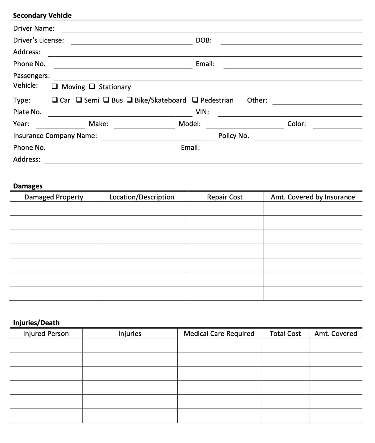 Vehicle Incident Report Insurance Claim Estimate Workshop Technician ...