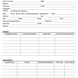 Vehicle Incident Report Insurance Claim Estimate Workshop Technician ...