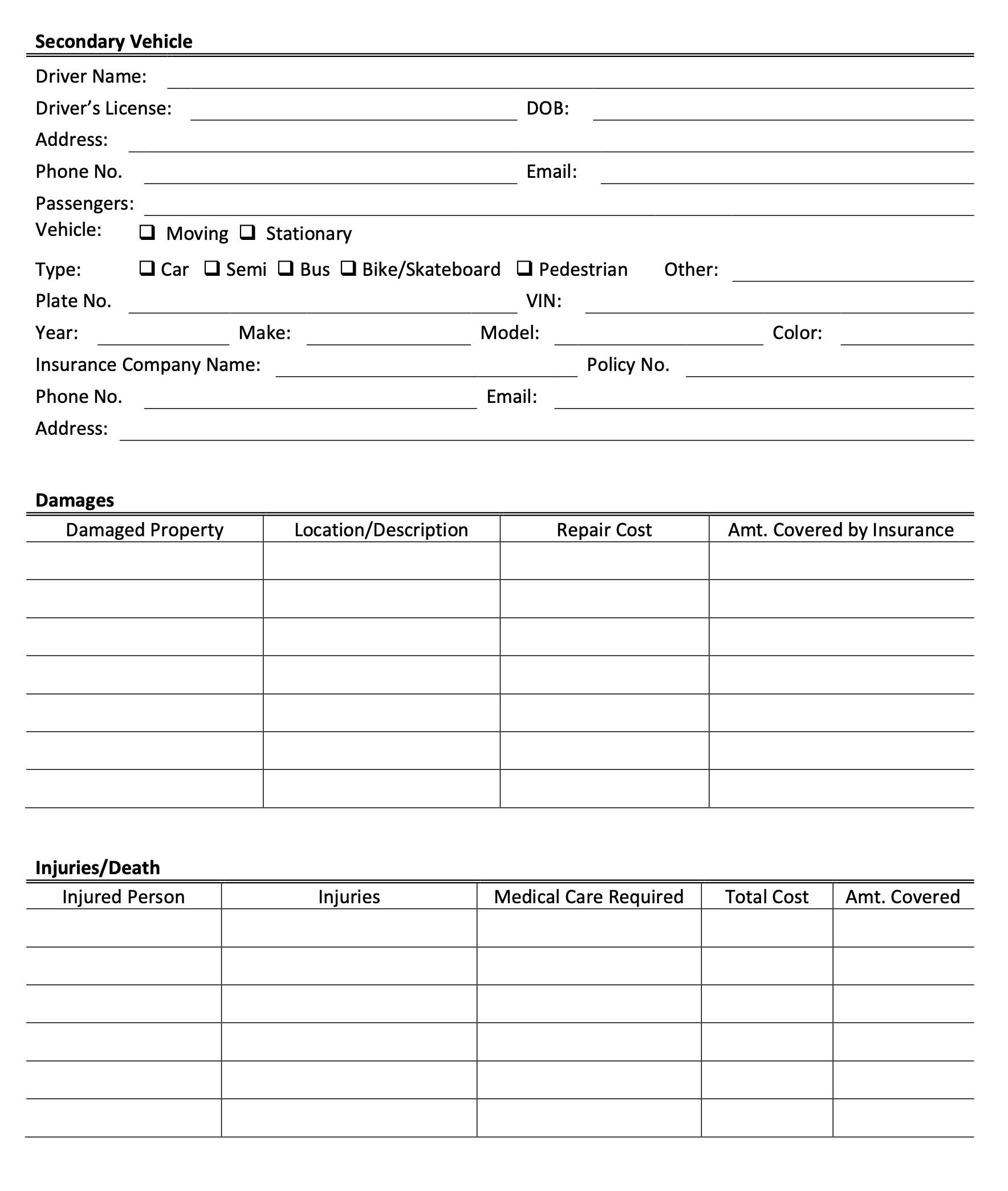 Vehicle Incident Report Insurance Claim Estimate Workshop Technician ...