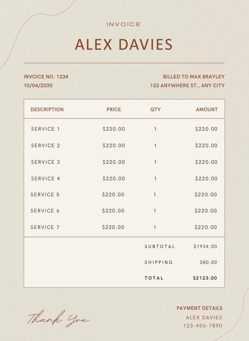 Bill of Sale Invoice Service Product Work Invoice Template Proof of ...