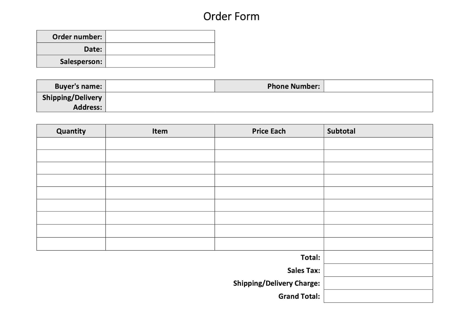 Order Form Invoice Service Product Work Invoice Template Proof of Work ...