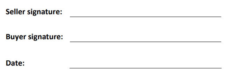 Bill of Sale Invoice General Item Second Hand Item as is Sale Contract ...