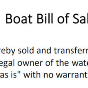 Boat Bill of Sale Motorboat Rowboat Bowrider Sale Contract Boat ...