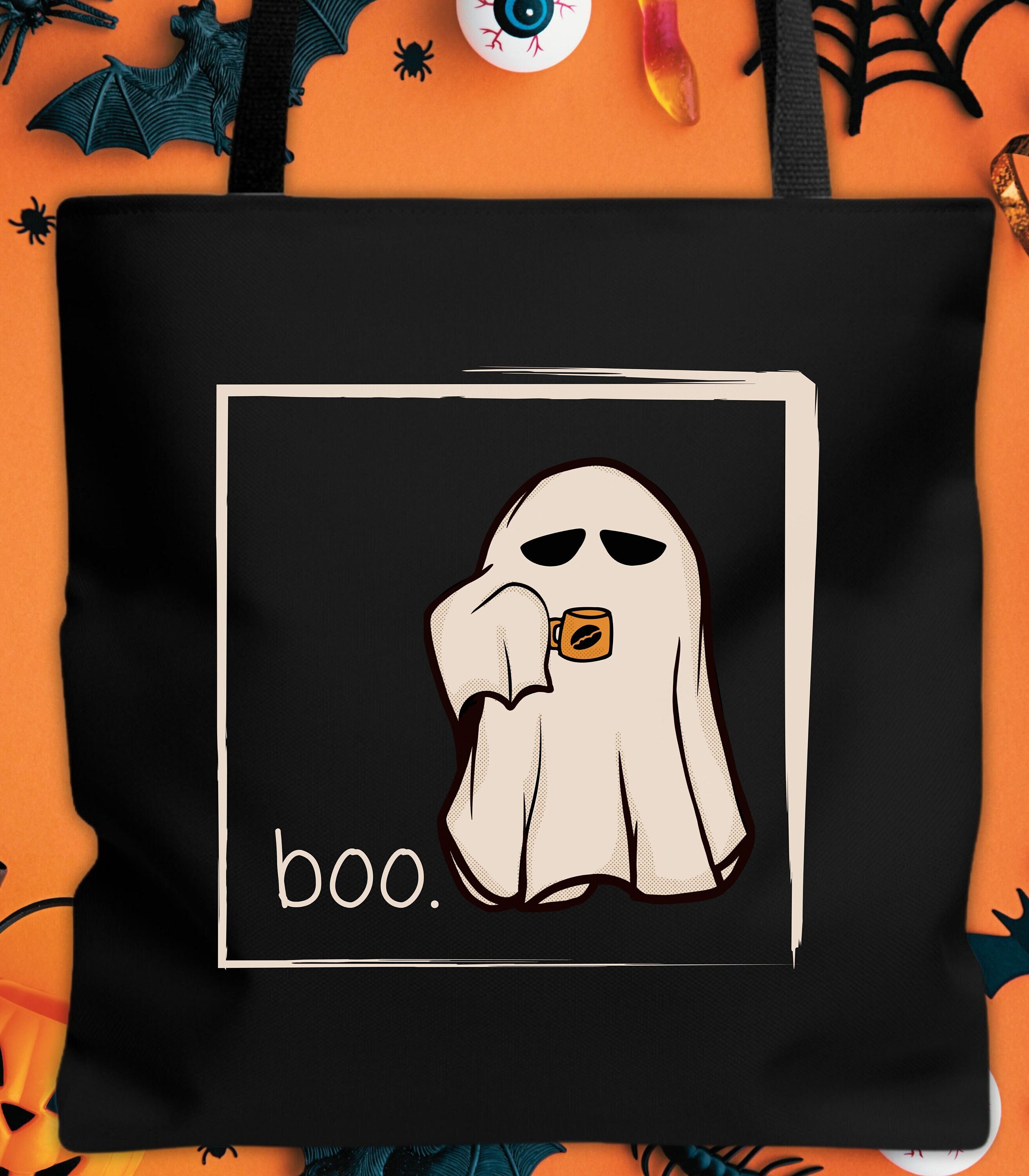 Tote Bag, Halloween Tote Bag, Ghost Tote Bag, Overnight Bag, Teacher ...