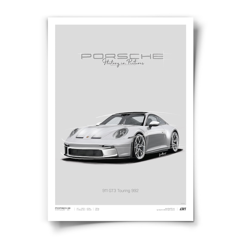 Porsche 911 GT3 Touring 992 – Poster 50 X 70 - Etsy