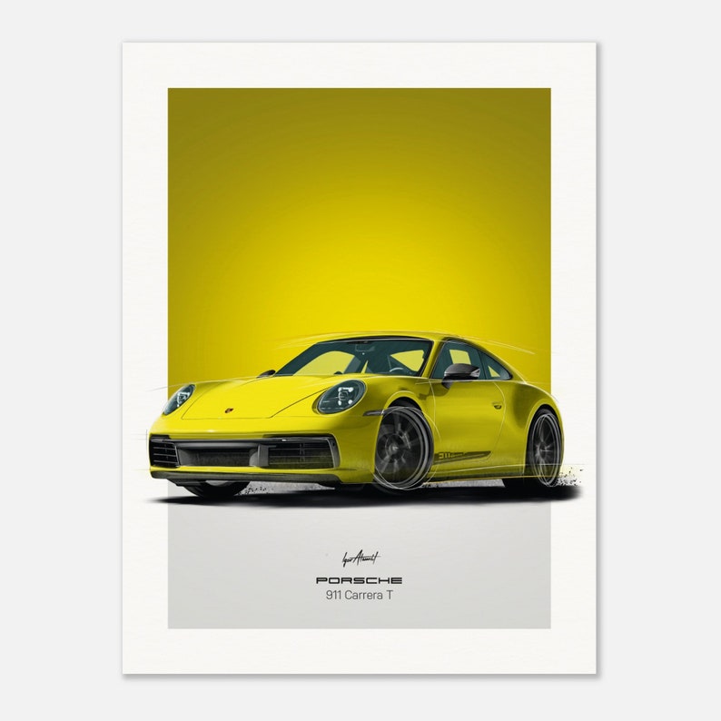 Porsche 911 Carrera T | Yellow – Poster - Etsy