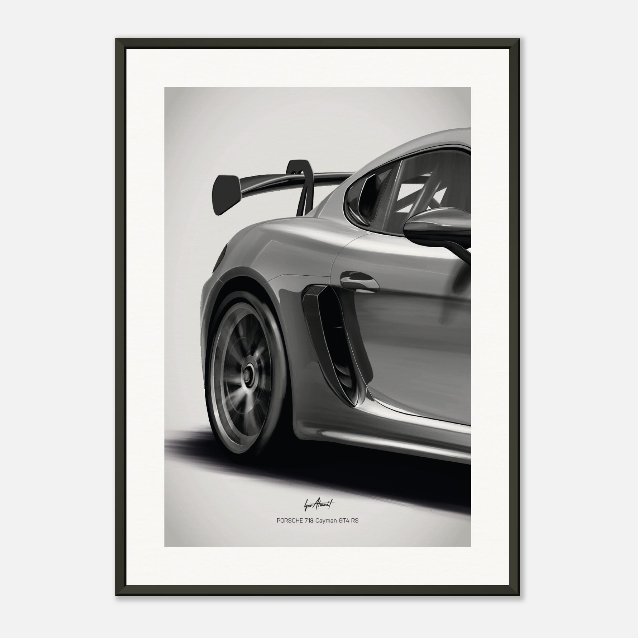 Porsche 718 Cayman GT4 RS | Back Shapes - Poster - Etsy