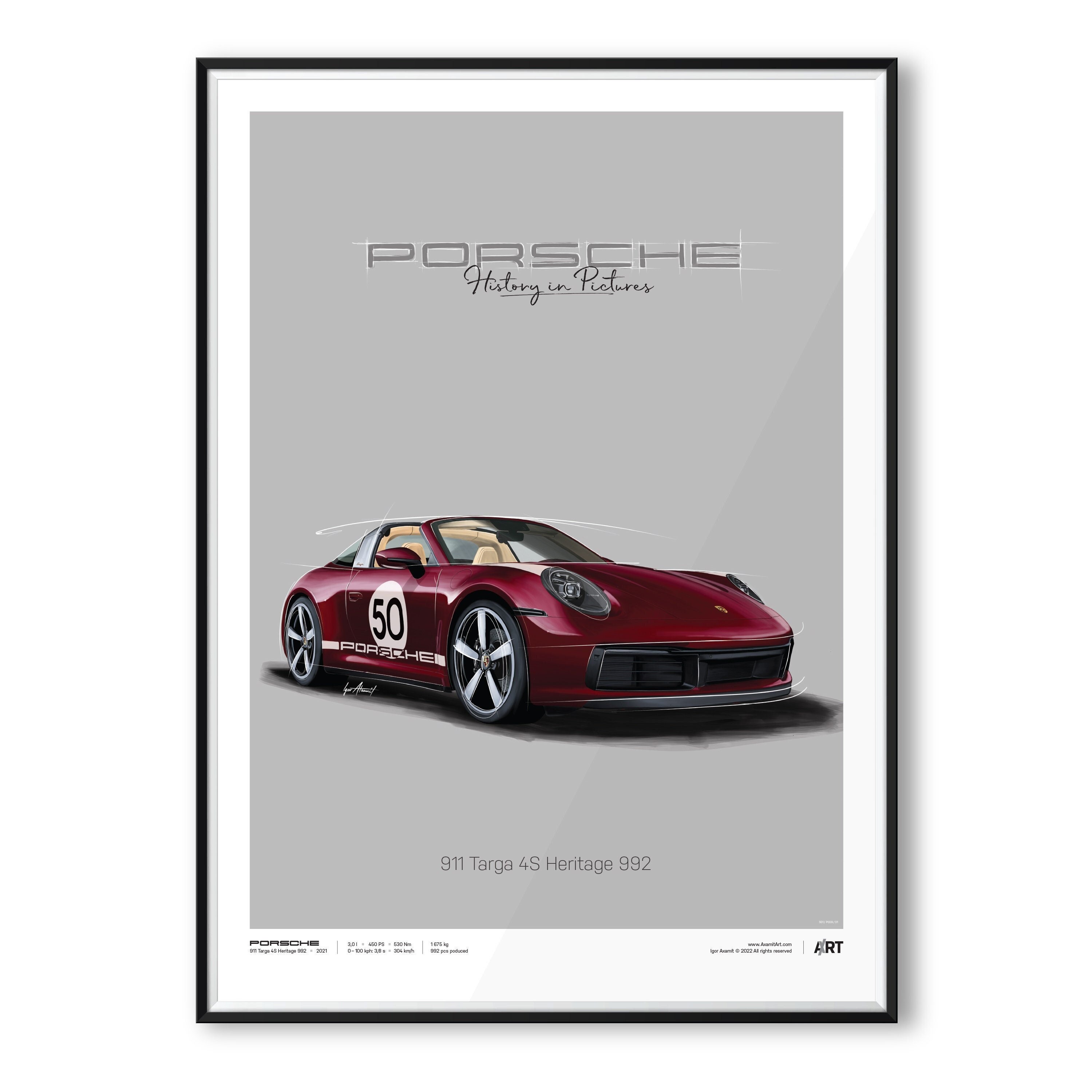 Porsche 911 Targa 4S Heritage 992 – Poster 50 X 70 - Etsy