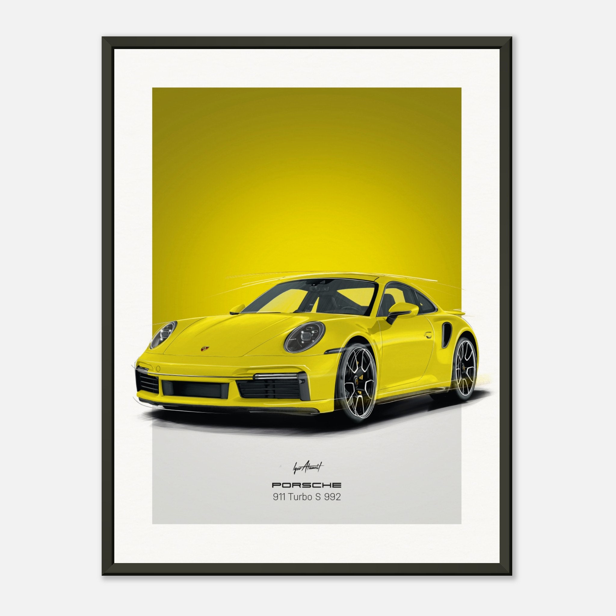 Porsche 911 Turbo S 992 | Yellow – Poster - Etsy