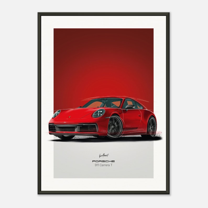 Porsche 911 Carrera T | Red – Poster - Etsy