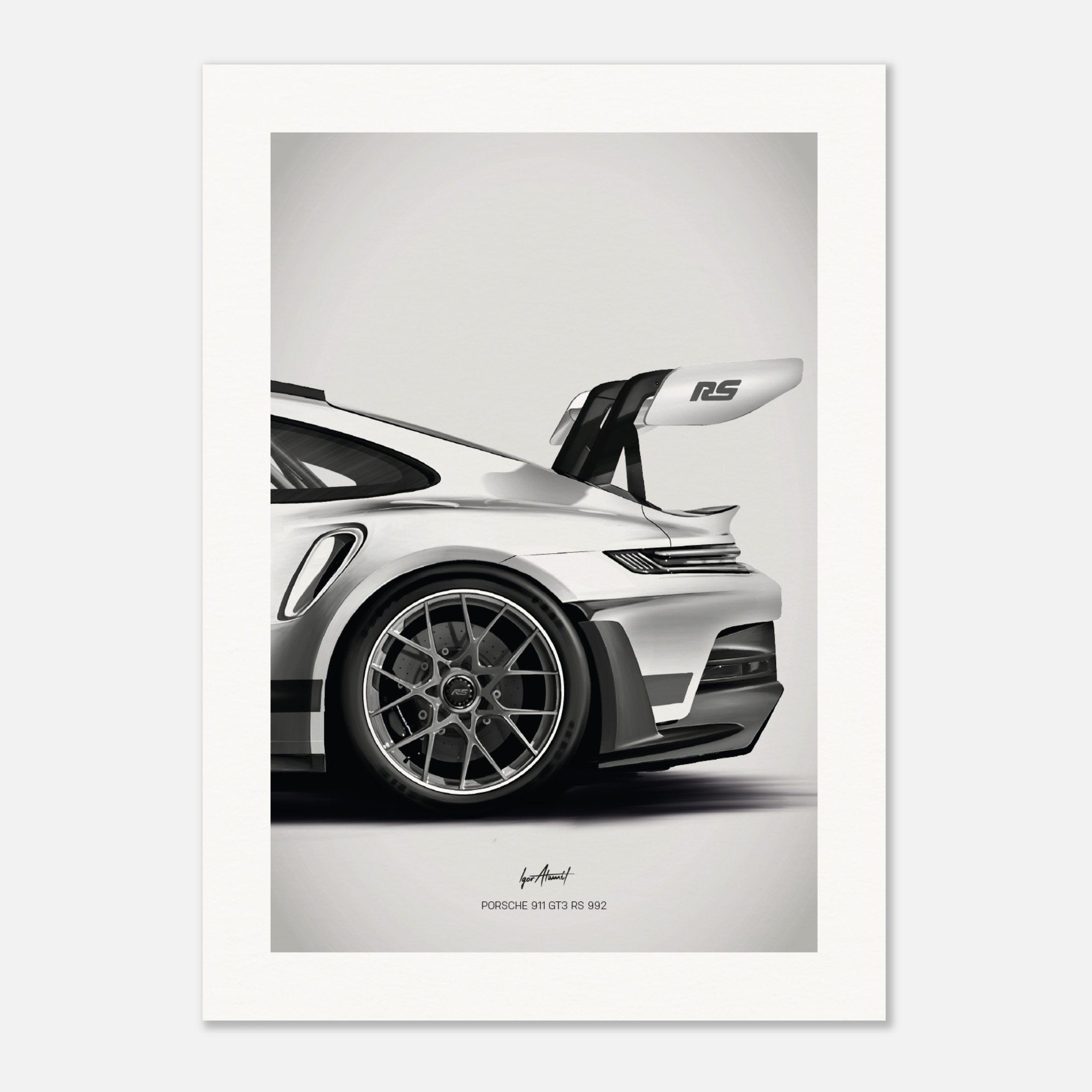 Porsche 911 GT3 RS 992 | Back Shapes - Poster - Etsy