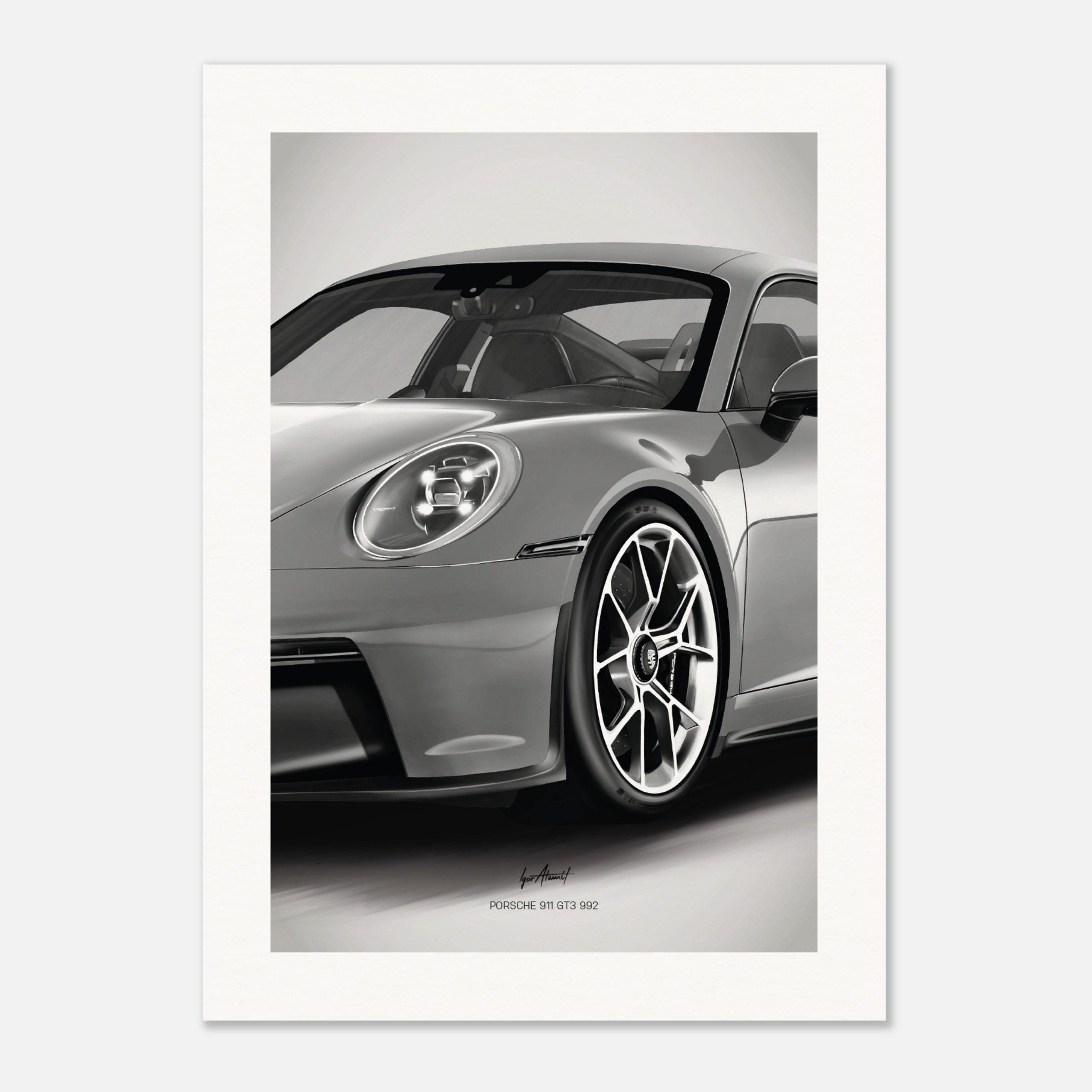 Porsche 911 GT3 992 | Shapes - Poster - Etsy
