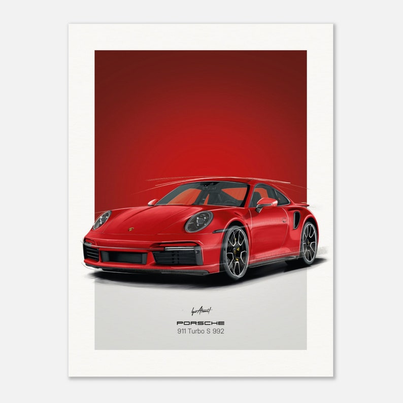 Porsche 911 Turbo S 992 | Red – Poster - Etsy