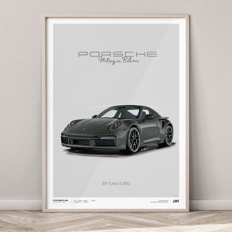 Porsche 911 Turbo S 992 – Poster 50 X 70 - Etsy