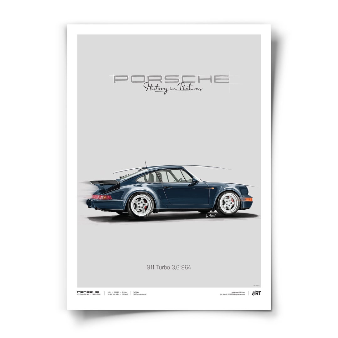 Porsche 911 Turbo 3,6 964 – Poster 50 X 70 - Etsy