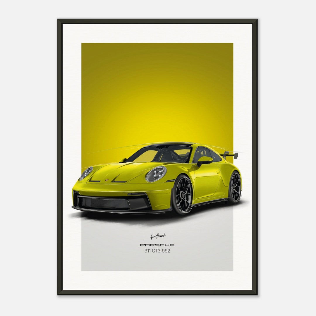 Porsche 911 GT3 992 | Yellow – Poster - Etsy
