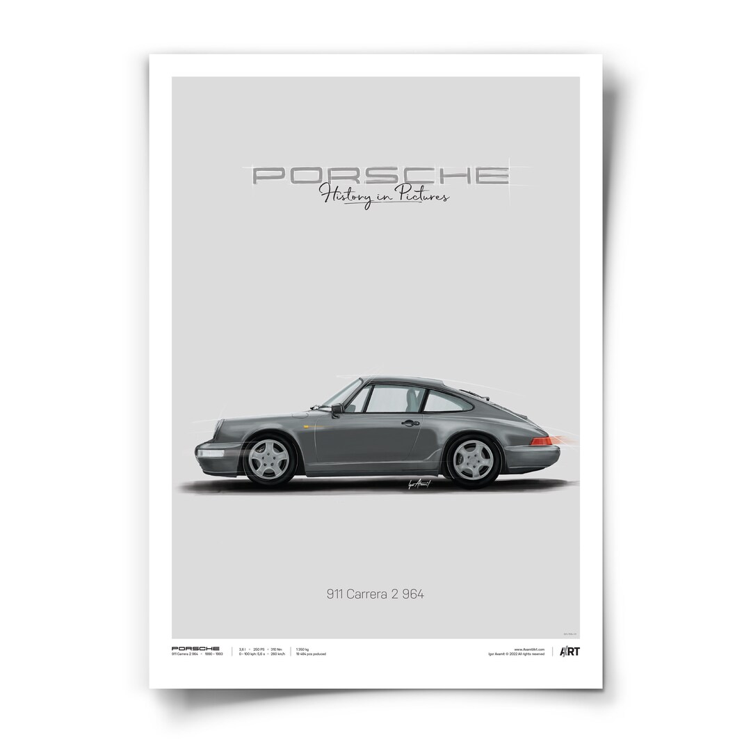 Porsche 911 Carrera 2 964 – Poster 50 X 70 - Etsy