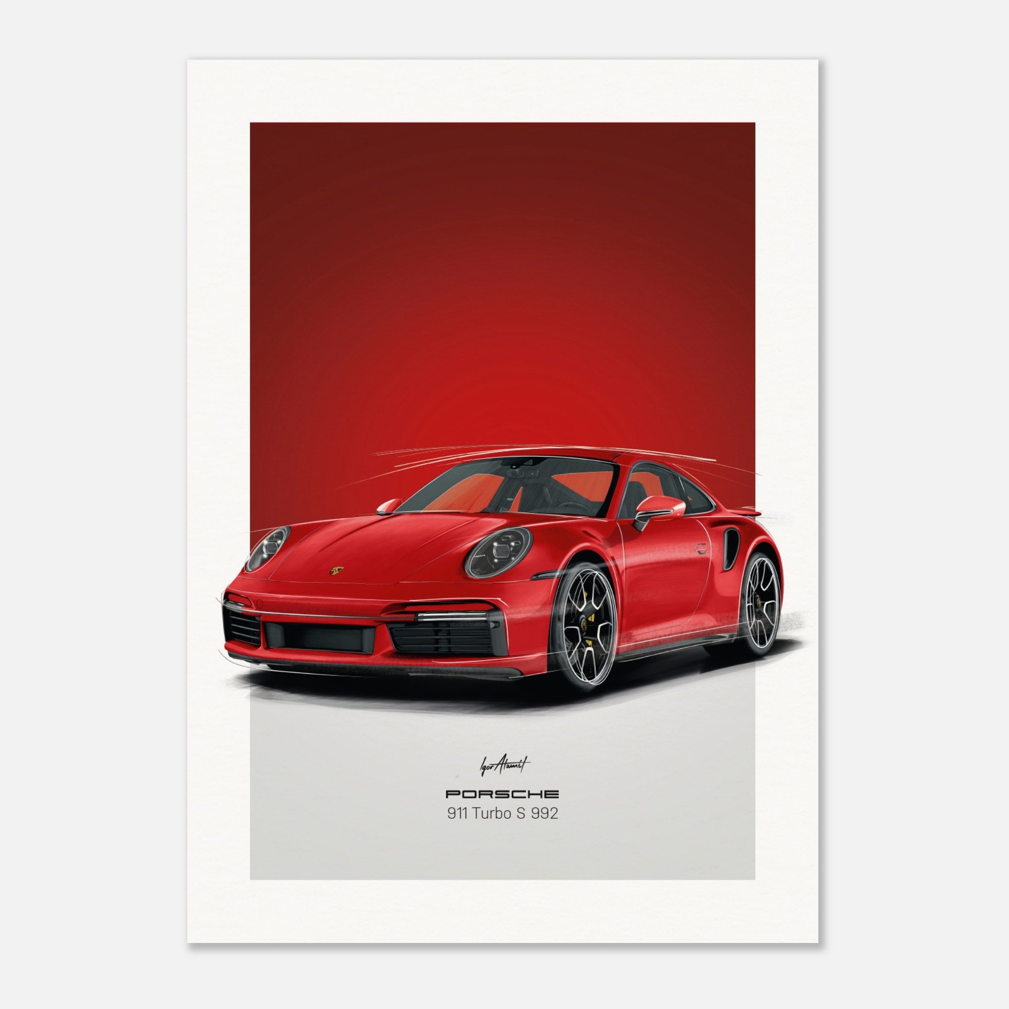 Porsche 911 Turbo S 992 | Red – Poster - Etsy