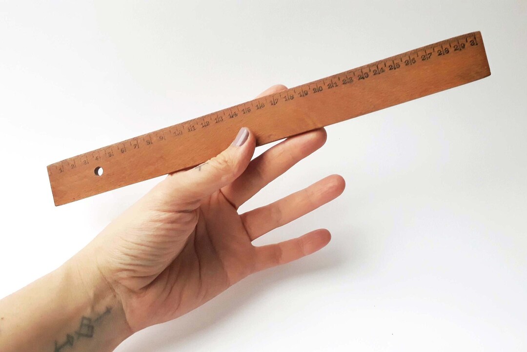 Vintage Large Wooden Ruler Old 30 Cm Long School Ruler 50s 60s 70s Old ...