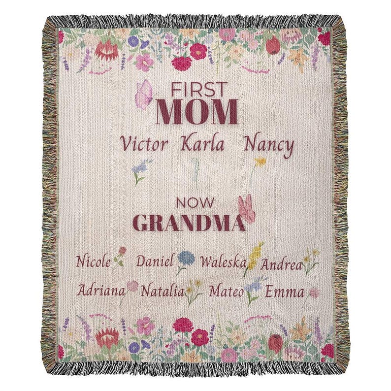 First Mom, Now Gradma Woven Blanket - Etsy