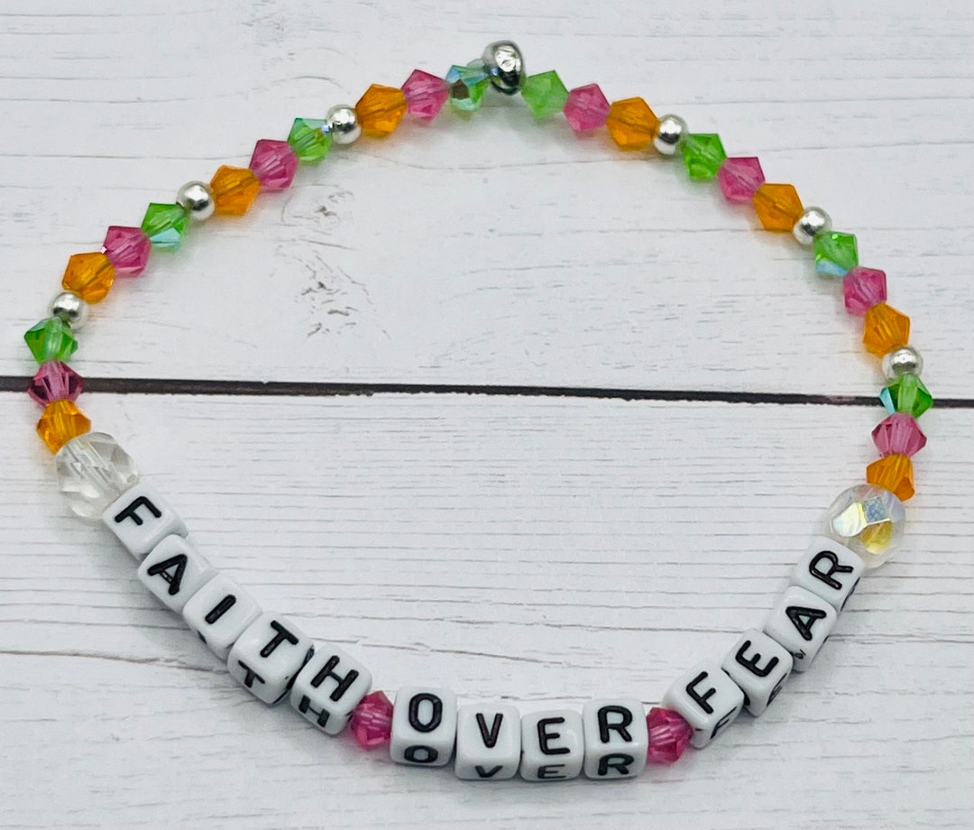 Word Bracelet- Faith Over Fear-gift- Inspirational- Motivational ...