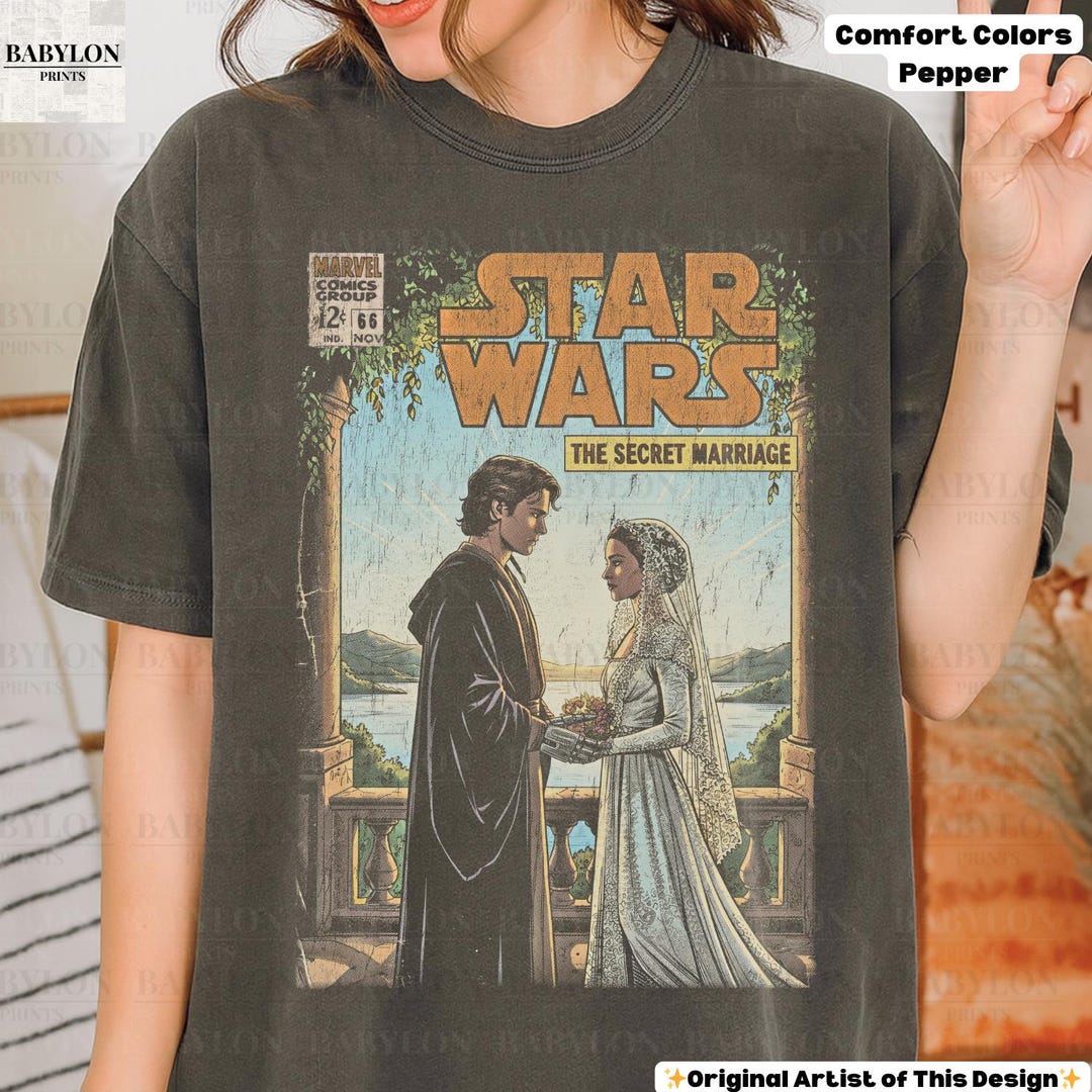 Vintage Anakin and Padme Wedding Shirt: Star Wars Attack of the Clones ...