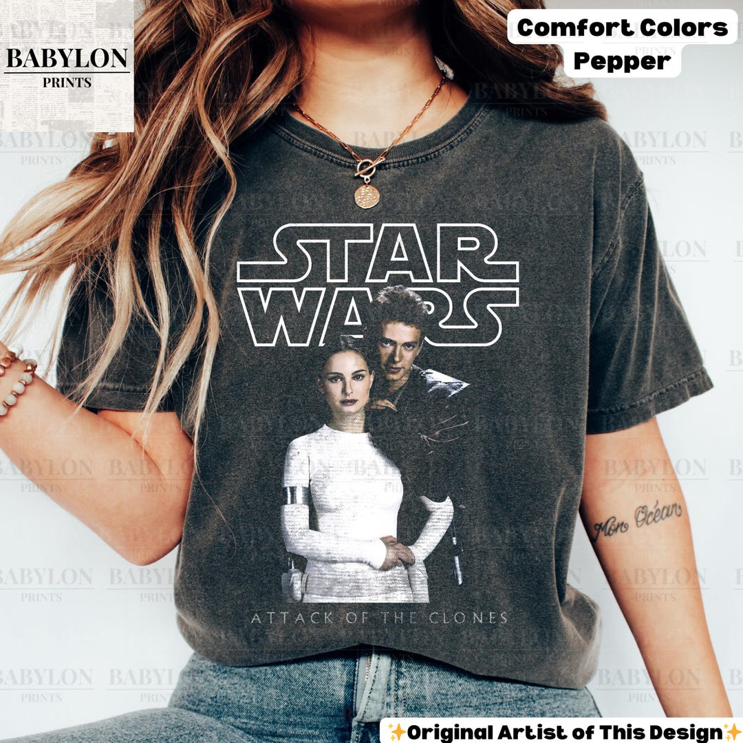 Vintage Anakin and Padme Star Wars Shirt Attack of the Clones Shirt ...