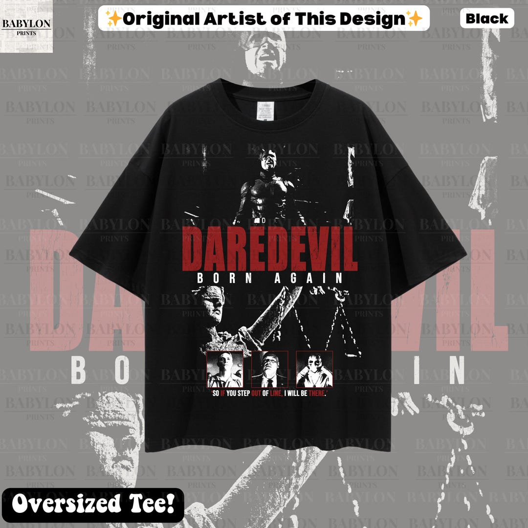 Oversized Daredevil Shirt Daredevil Born Again Show Shirt Matt Murdock ...