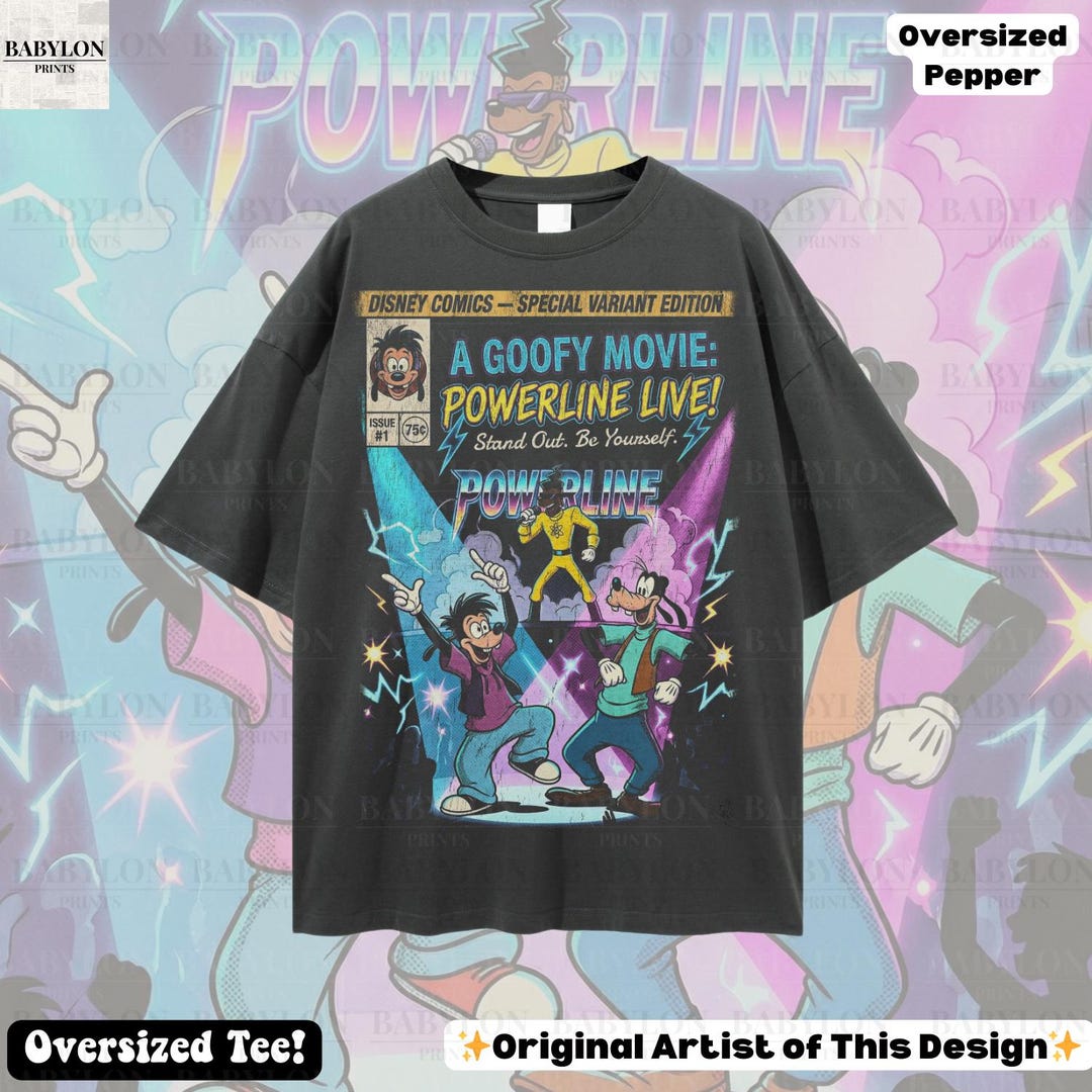 Oversized Disney A Goofy Movie Powerline Stand Out World Tour Shirt ...