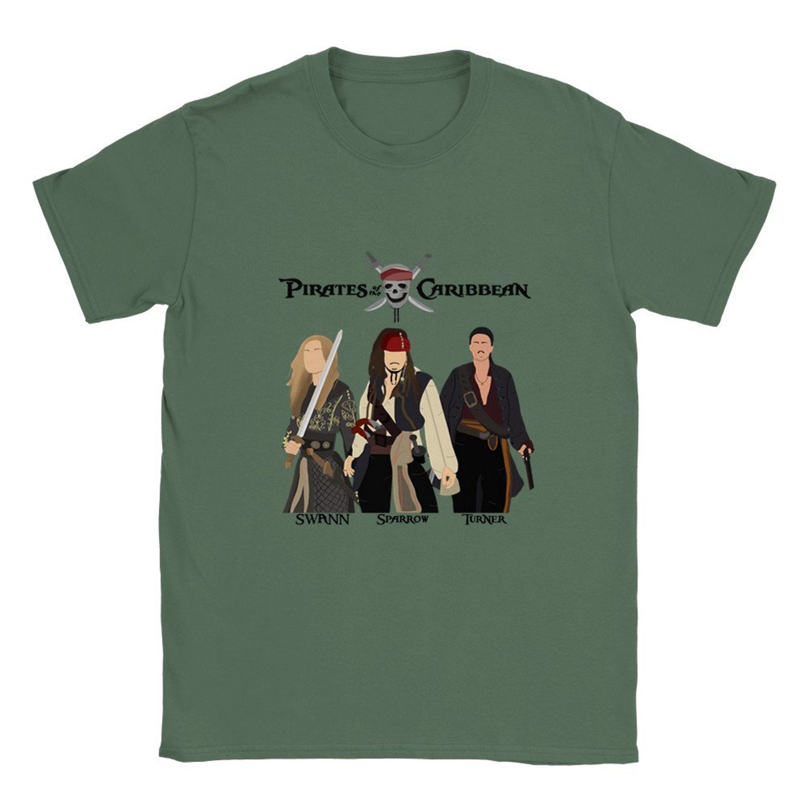 Pirates of the Caribbean Shirt Jack Sparrow, Will Turner, Elizabeth ...