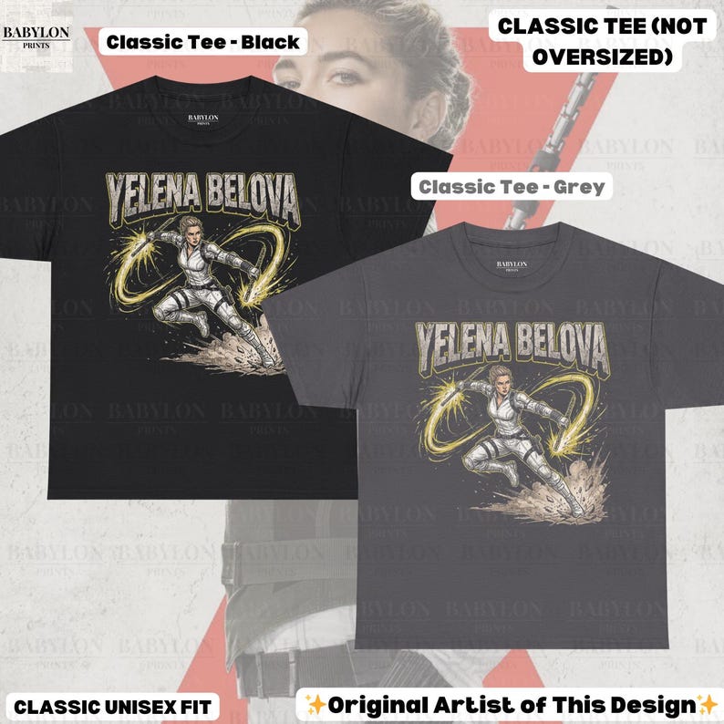 Oversized Yelena Belova Marvel Shirt: Black Widow Hoodie, Florence Pugh ...