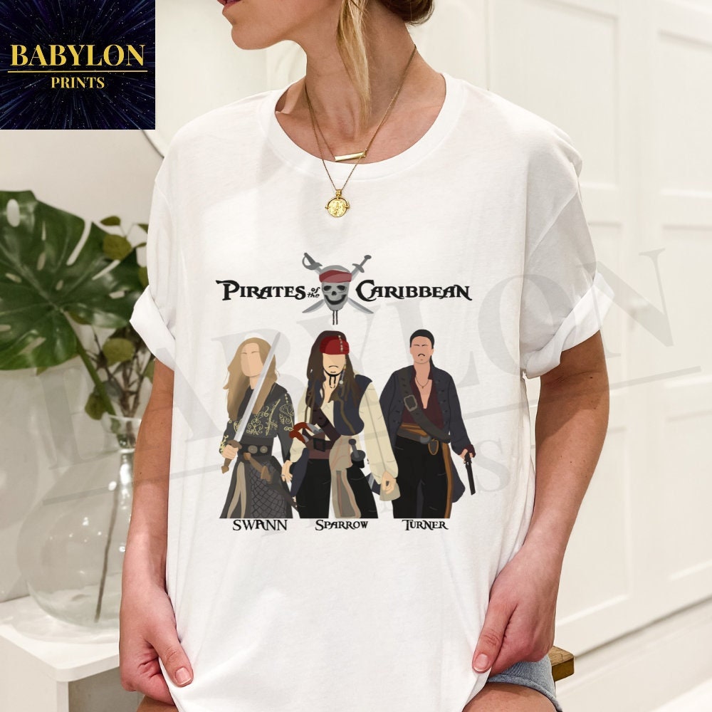 Pirates of the Caribbean Shirt Jack Sparrow, Will Turner, Elizabeth ...