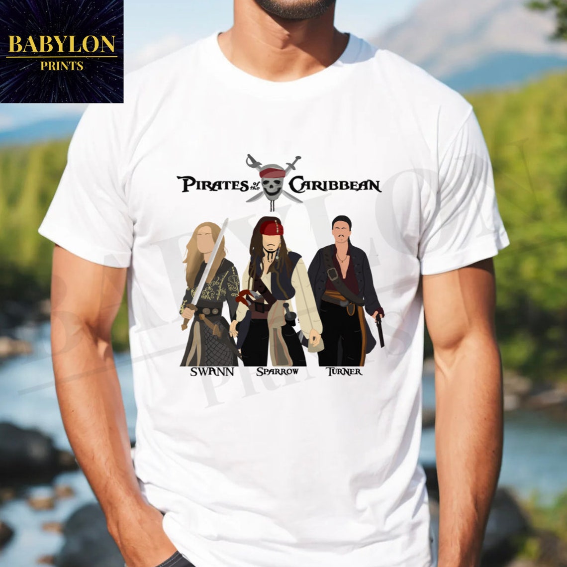 Pirates of the Caribbean Shirt Jack Sparrow, Will Turner, Elizabeth ...