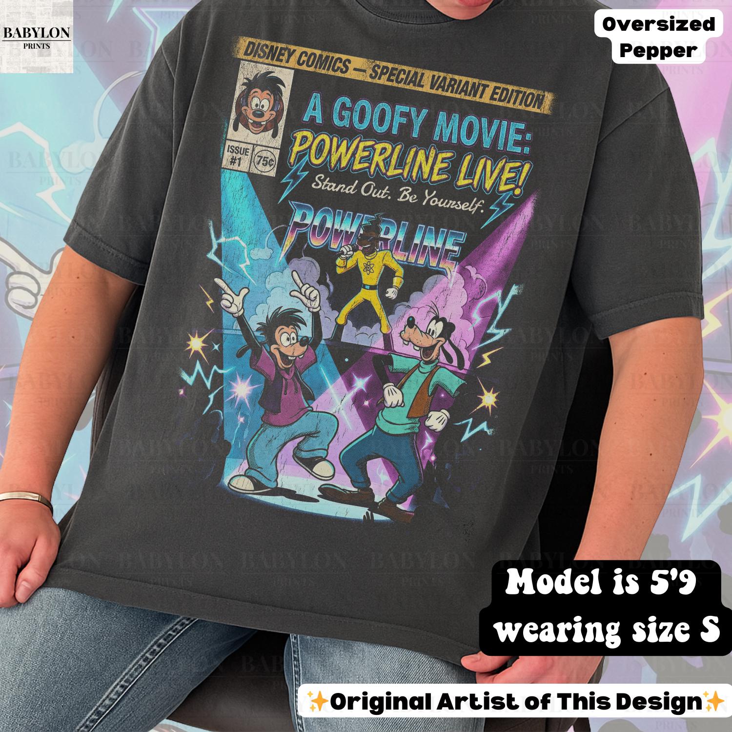 Oversized Disney A Goofy Movie Powerline Stand Out World Tour Shirt ...