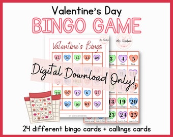 Valentine's Day Bingo Game in Spanish for Kids - Etsy